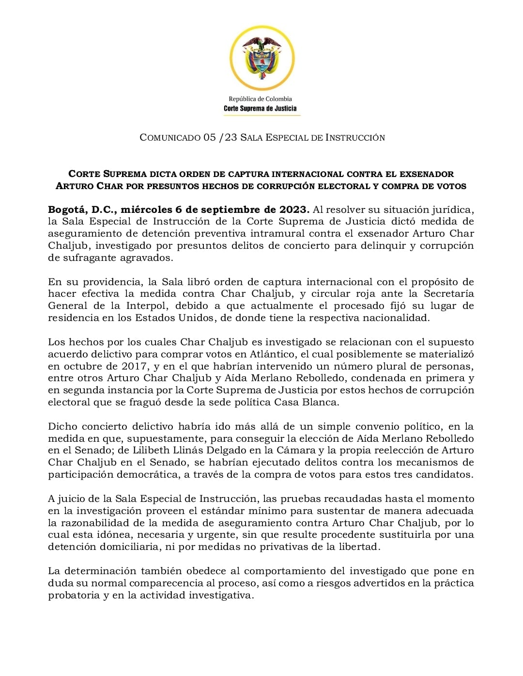 Corte Suprema de Justicia dictó orden de captura en contra de Arturo ... Corte Suprema de Justicia dictó orden de captura en contra de Arturo ...